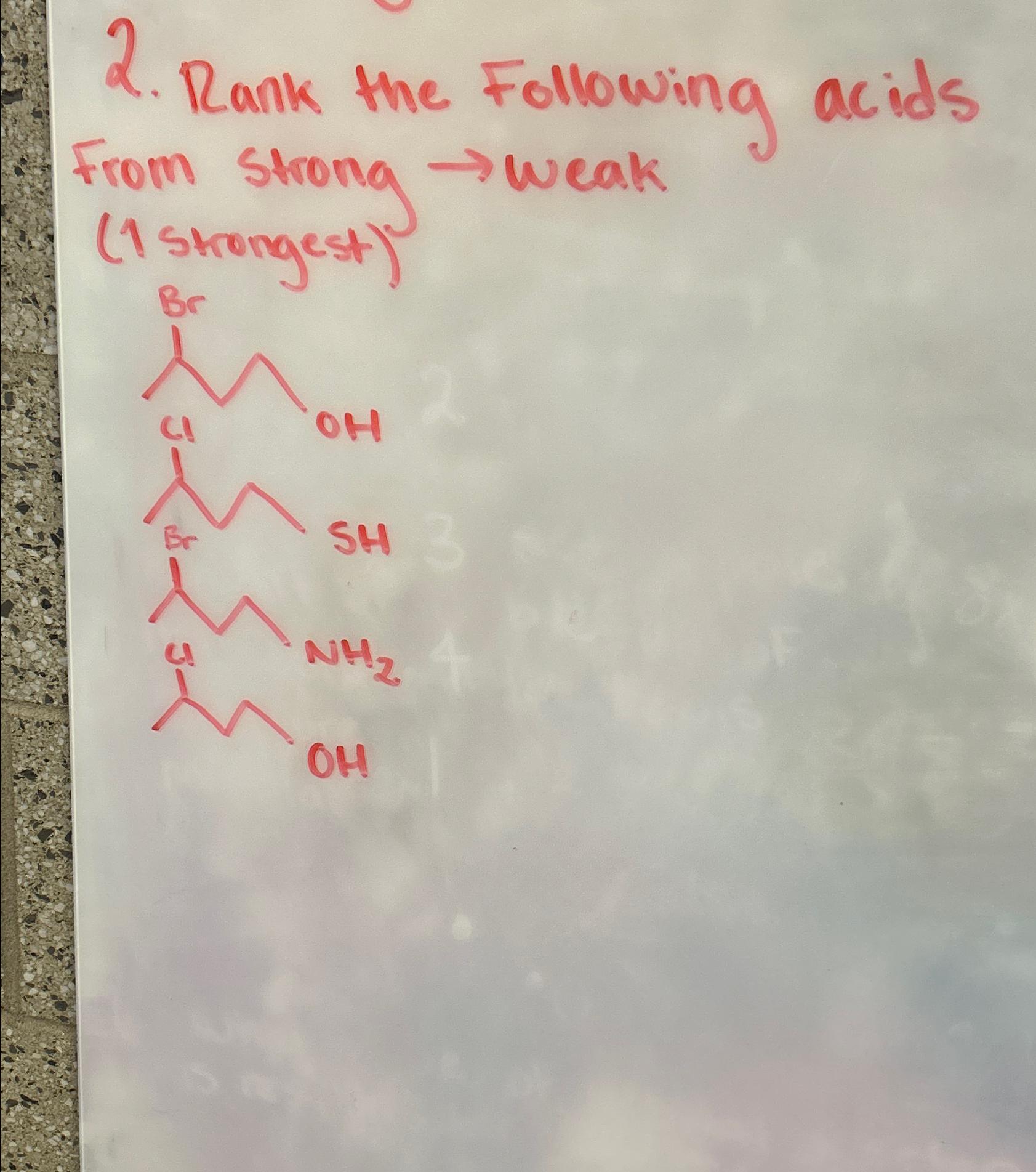 Solved Rank the Following acids From strong → ﻿weak (1 | Chegg.com