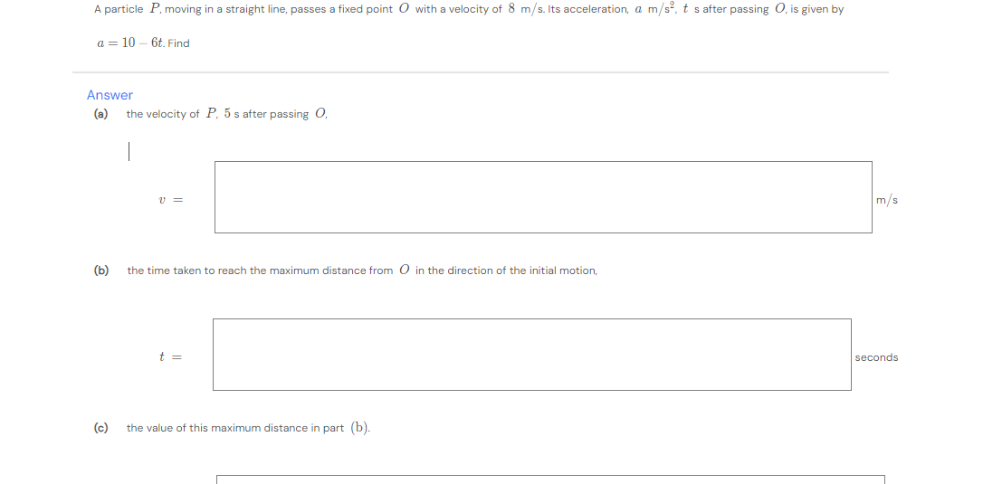 Solved A particle P, ﻿moving in a straight line, passes a | Chegg.com