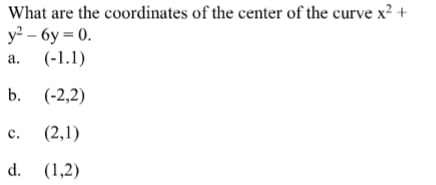 What are the coordinates of ﻿the center of ﻿the curve | Chegg.com