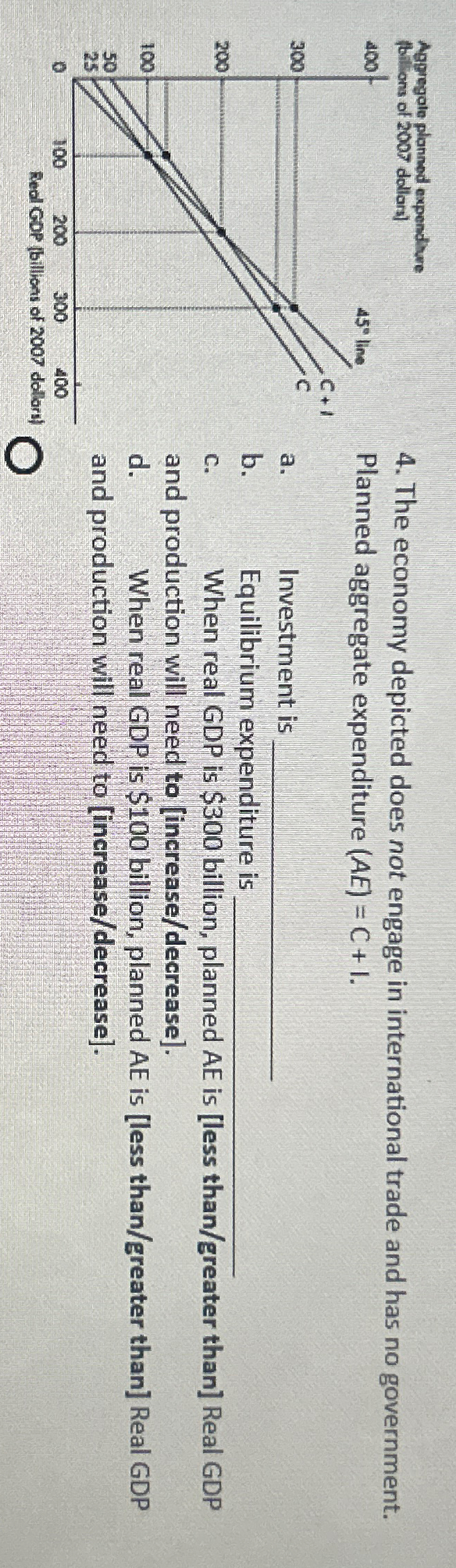 Solved Agpregale planned expenditure4. ﻿The economy depicted | Chegg.com