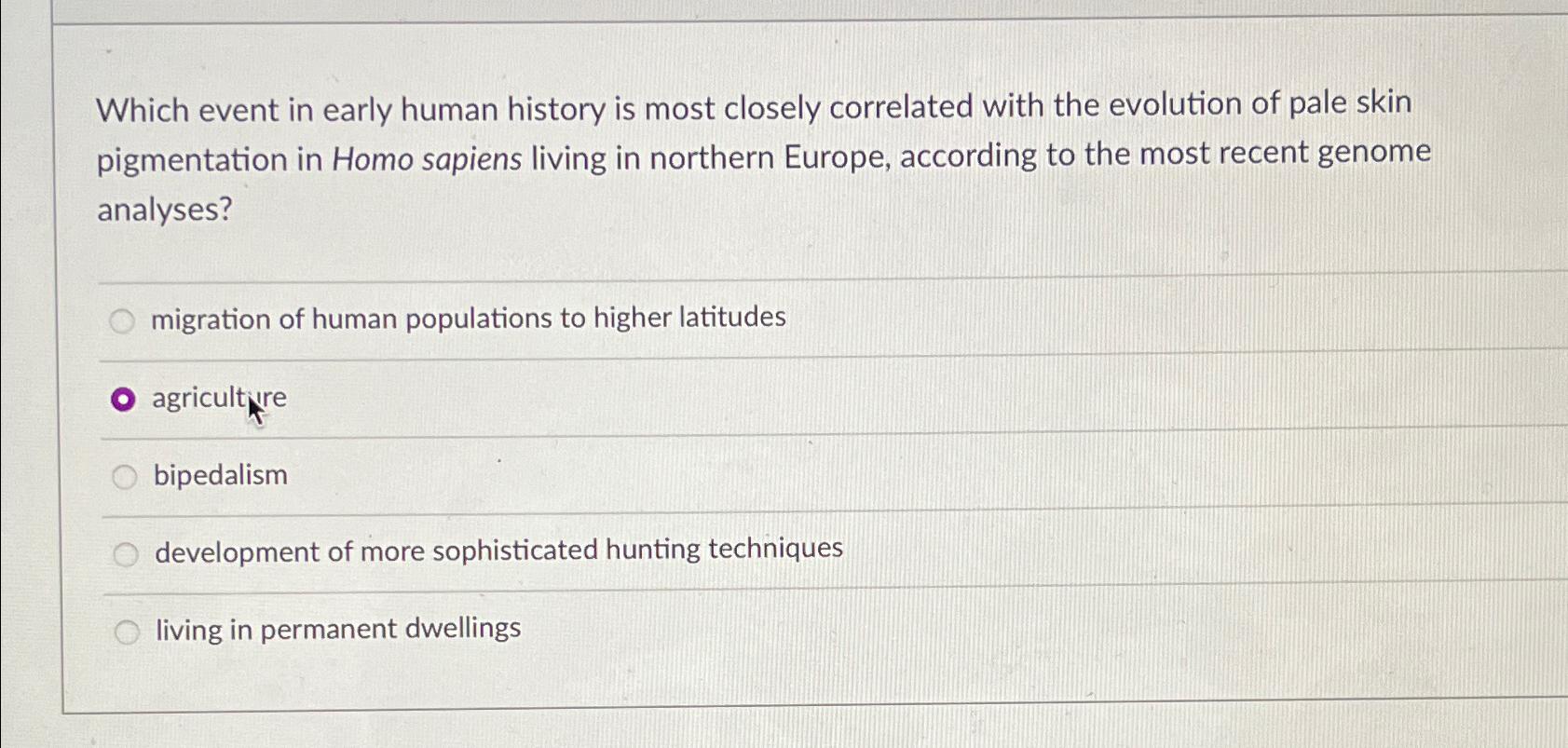 Solved Which event in early human history is most closely | Chegg.com