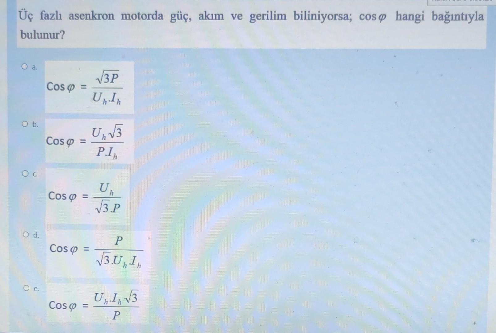 Solved Üç fazlı asenkron motorda güç, akım ve gerilim | Chegg.com