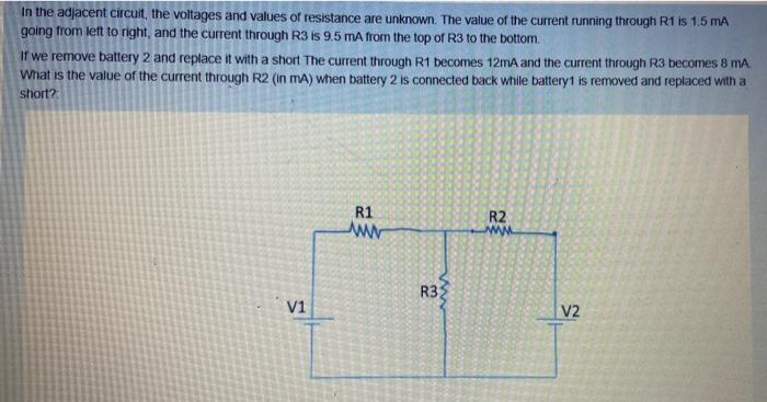 Solved In the adjacent circuit, the voltages and values of | Chegg.com