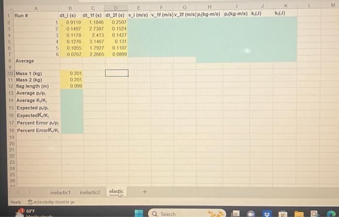 how to do excel part based on lab momnetum | Chegg.com