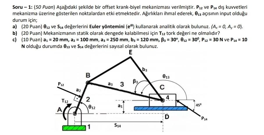 Solved Question - 1: An offset crank-connecting rod | Chegg.com