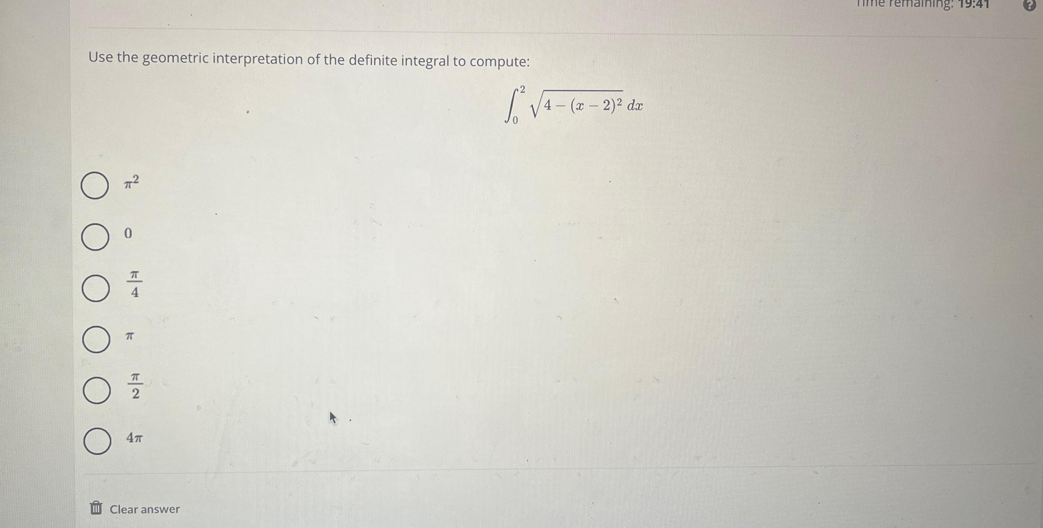 Solved Use the geometric interpretation of the definite | Chegg.com