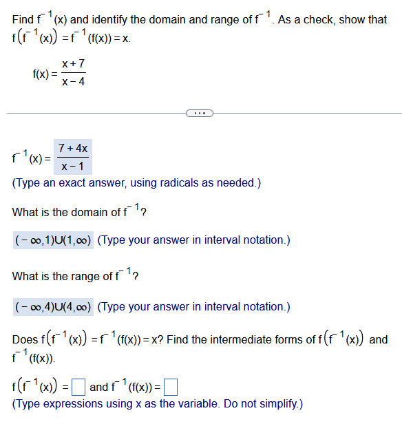 Solved Find f-1(x) ﻿and identify the domain and range of | Chegg.com