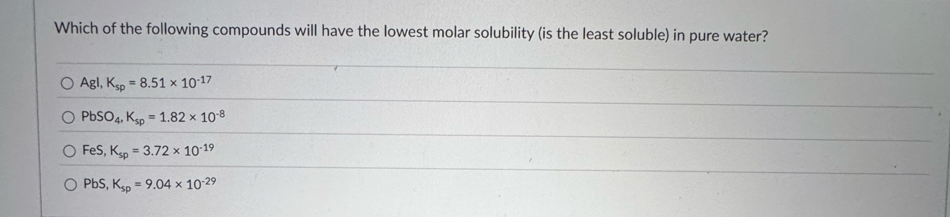 Solved by an EXPERT Which of the following compounds will have the lowest | Chegg.com