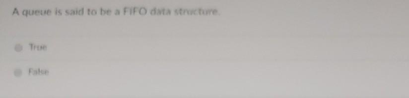 Solved A queue is said to be a FIFO data structure Tree | Chegg.com