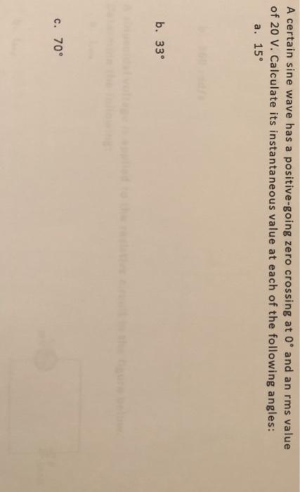 Solved A certain sine wave has a positive-going zero | Chegg.com