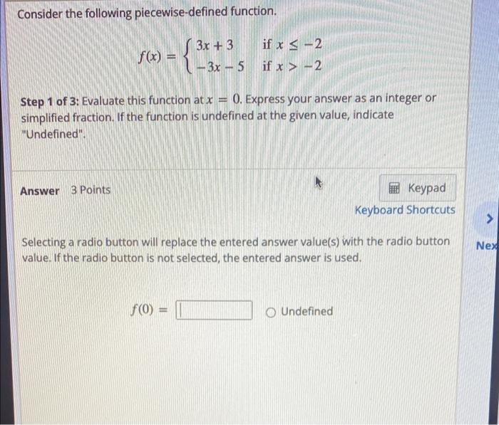 Solved Consider the following piecewise-defined function. $ | Chegg.com