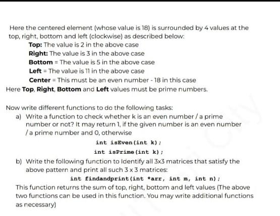 Solved Here the centered element (whose value is 18) is | Chegg.com