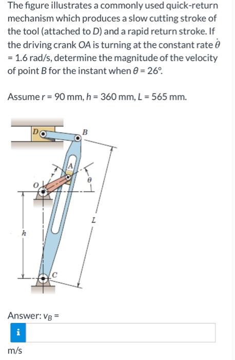 Solved The figure illustrates a commonly used quick-return | Chegg.com