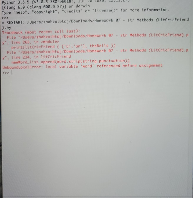 Solved import string def litCricFriend(wordlist, text): The | Chegg.com