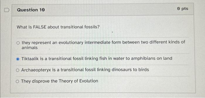 Solved What is FALSE about transitional fossils? they | Chegg.com