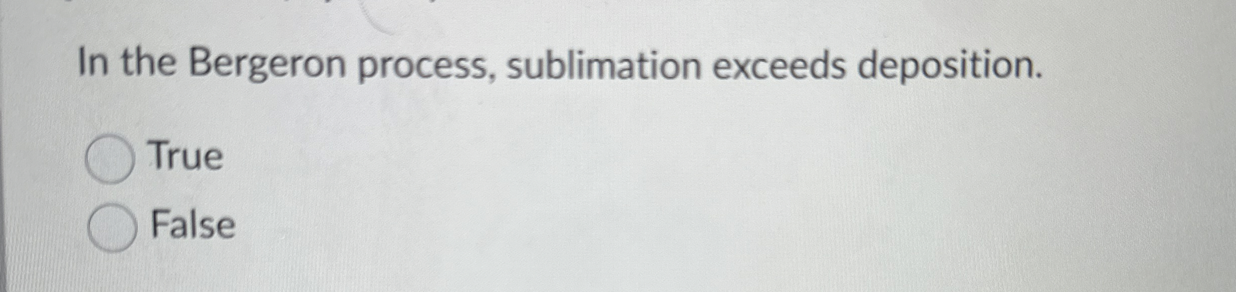 Solved In the Bergeron process, sublimation exceeds | Chegg.com