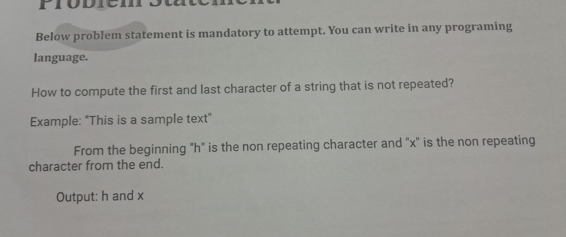 Solved Below problem statement is mandatory to attempt. You | Chegg.com