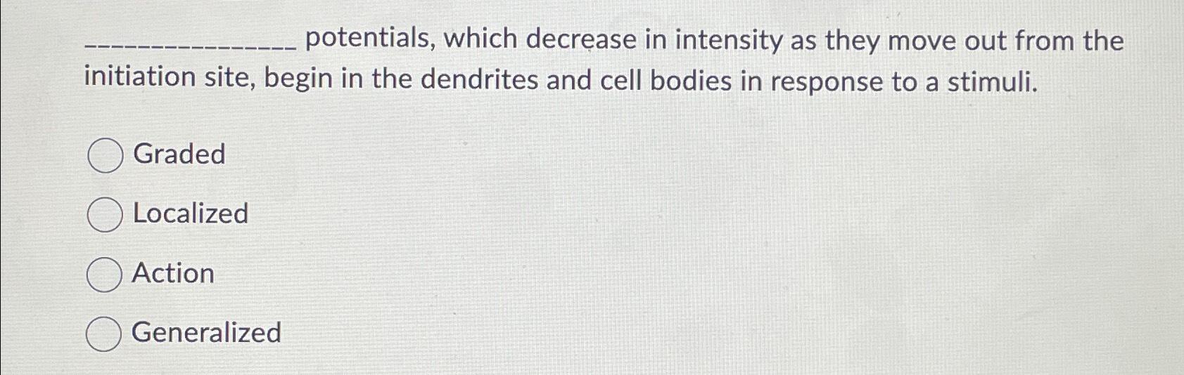 Solved potentials, which decrease in intensity as they move | Chegg.com