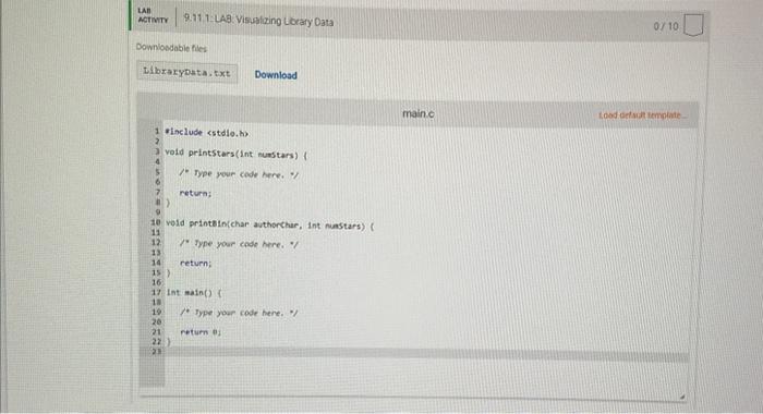 Solved 9.11 LAB: Visualizing Library Data This program | Chegg.com