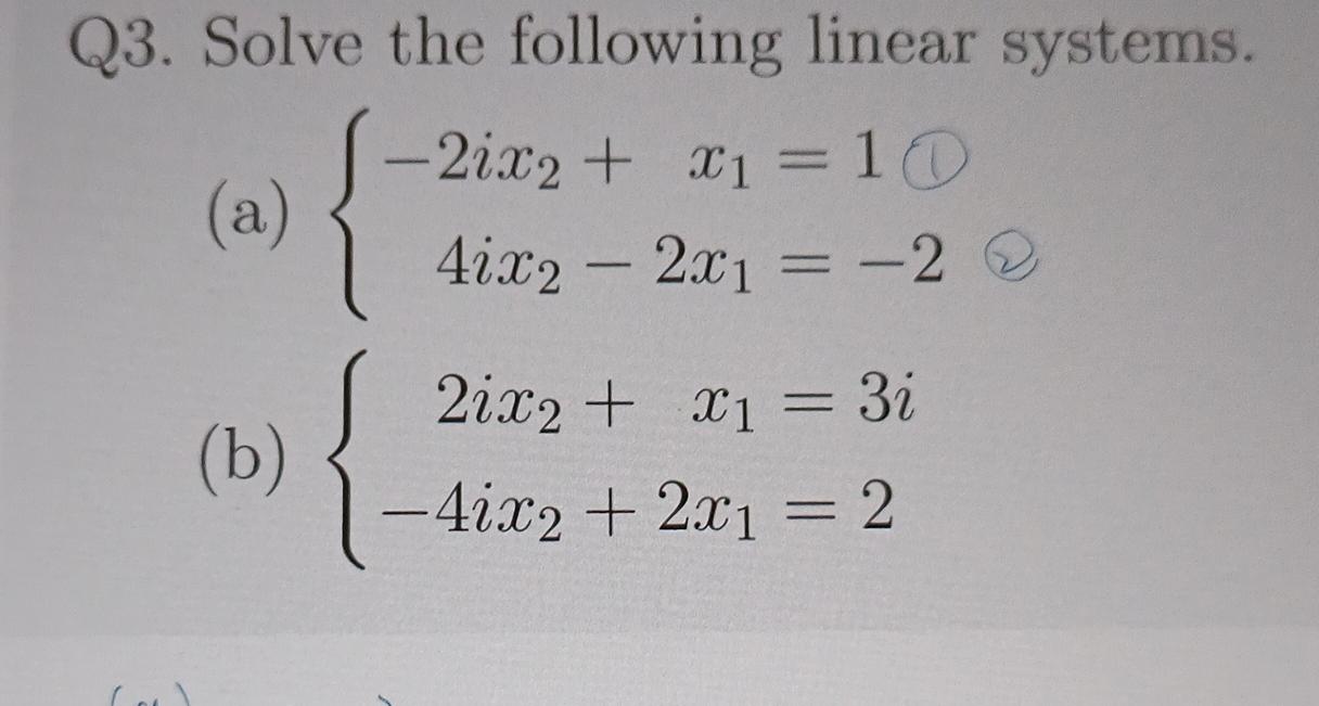Solved Q3. ﻿Solve the following linear | Chegg.com