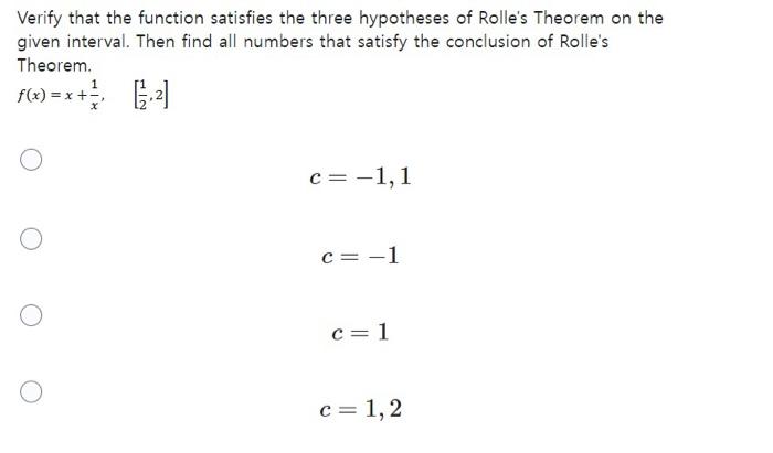 Solved Verify that the function satisfies the three | Chegg.com