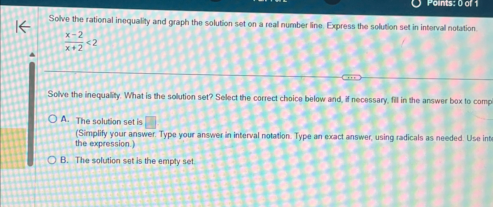 Solved Solve the rational inequality and graph the solution | Chegg.com