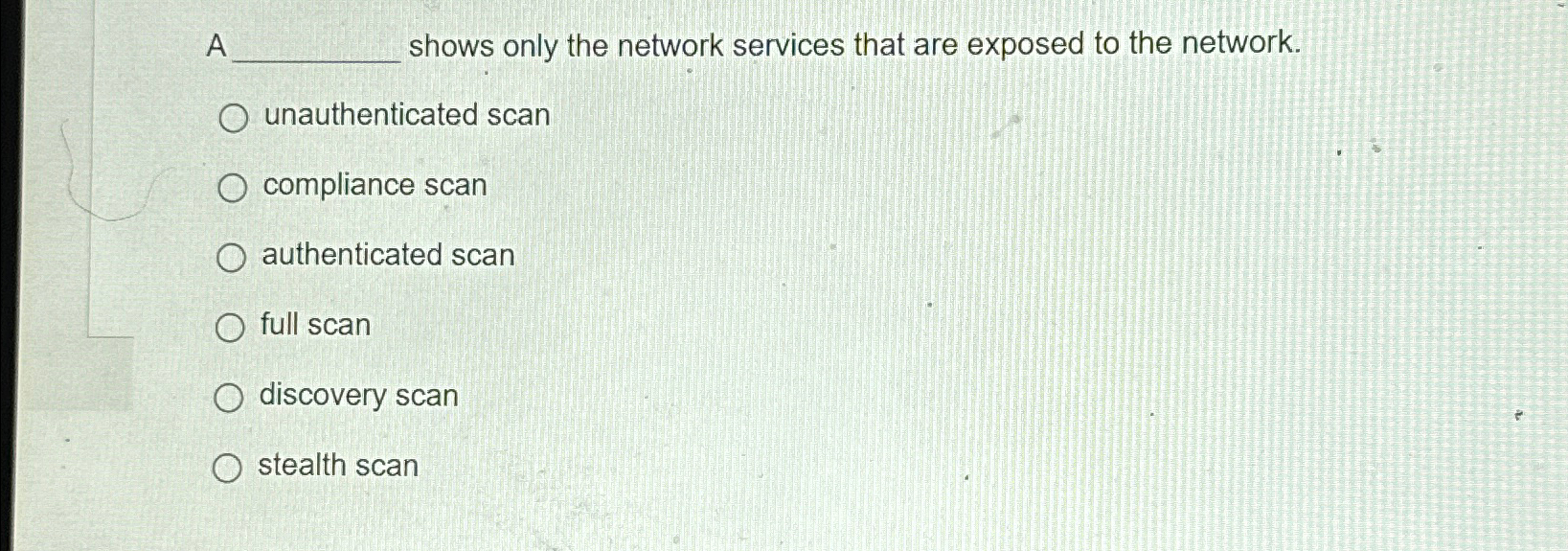 Solved A shows only the network services that are exposed to | Chegg.com