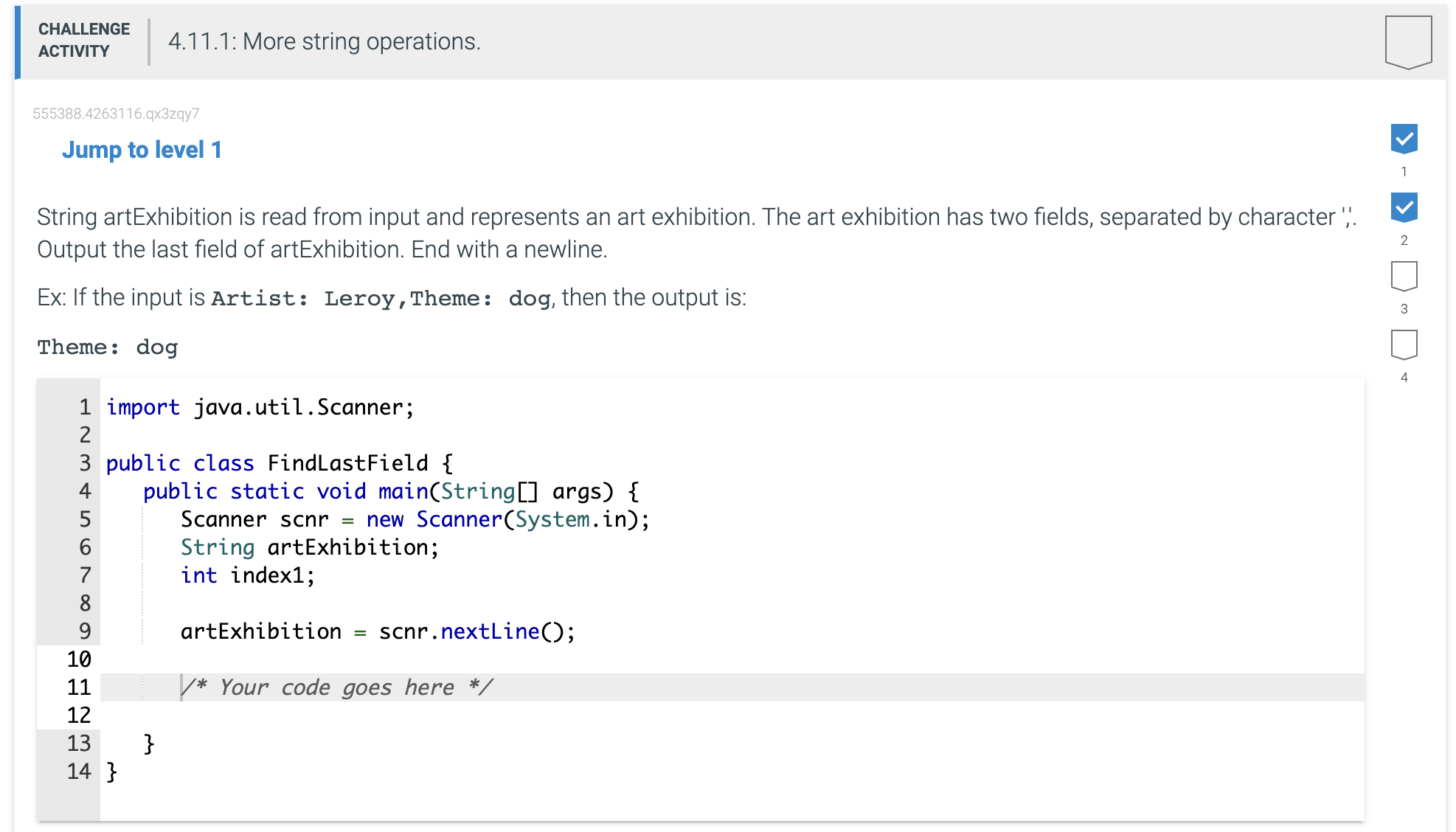 Solved 4.11.1: More string | Chegg.com