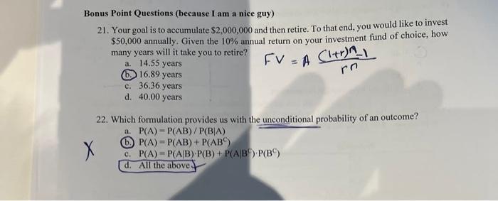Solved Bonus Point Questions (because I am a nice guy) 21. | Chegg.com
