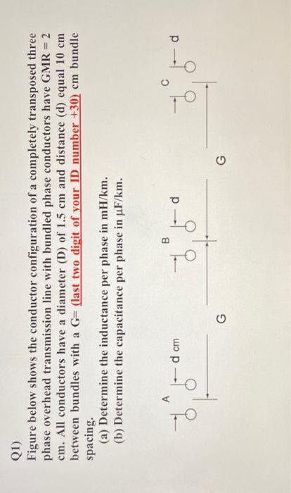 Solved Q1) Figure below shows the conductor configuration of | Chegg.com