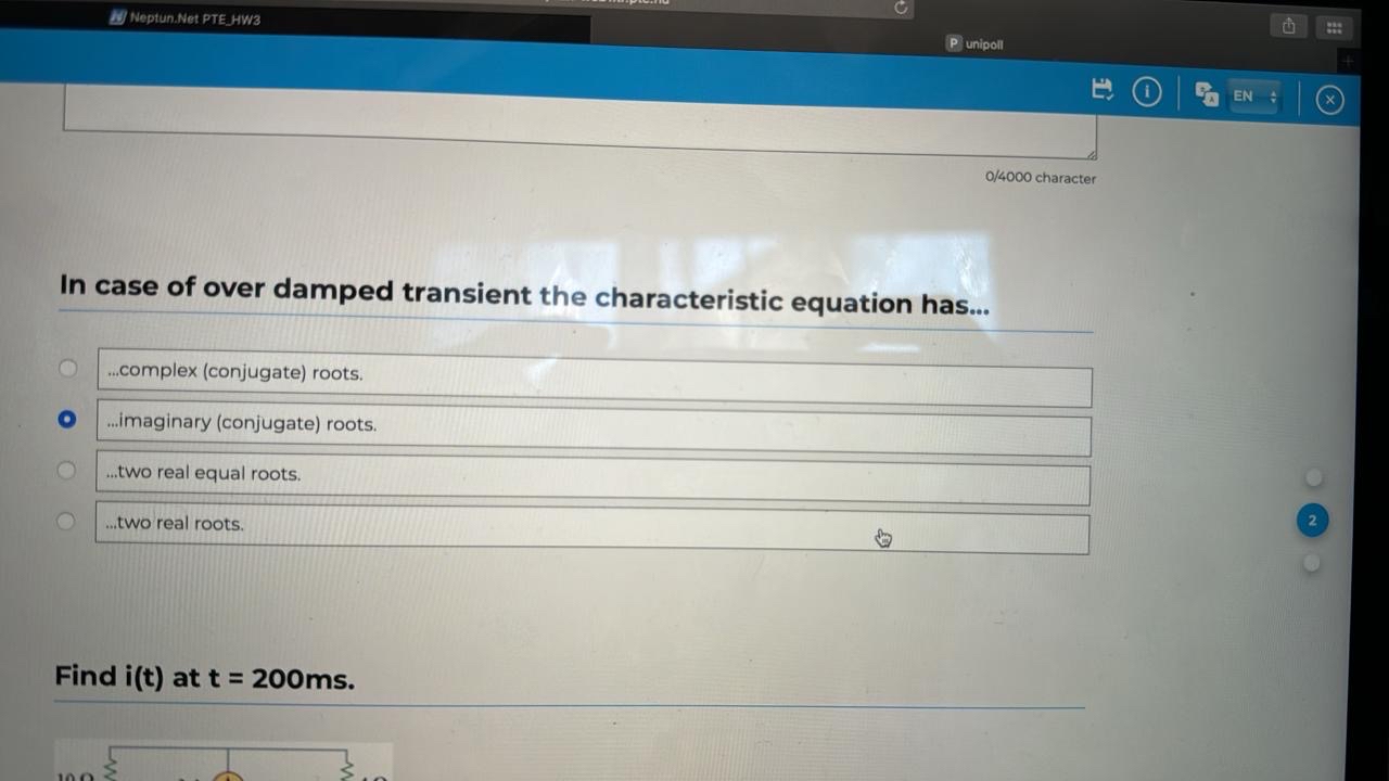Solved In case of over damped transient the characteristic | Chegg.com