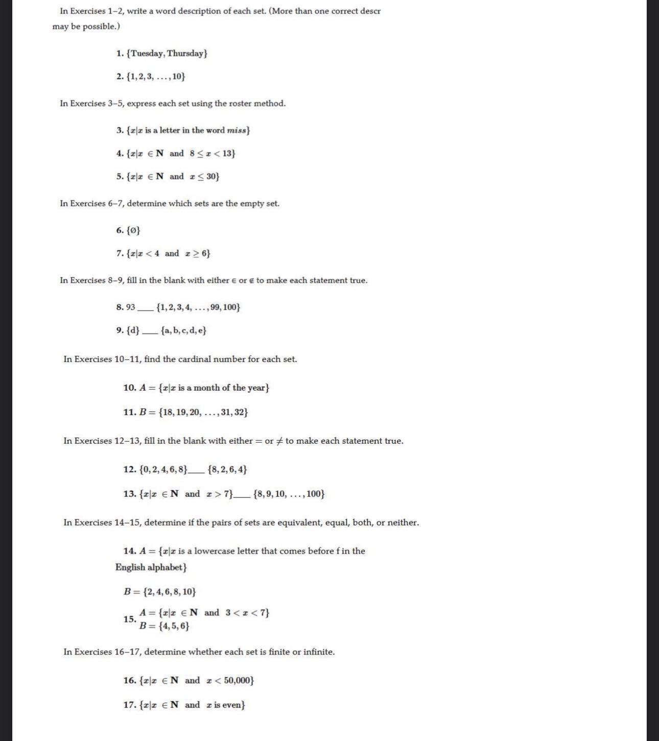 Solved In Exercises 1-2, ﻿write a word description of each | Chegg.com
