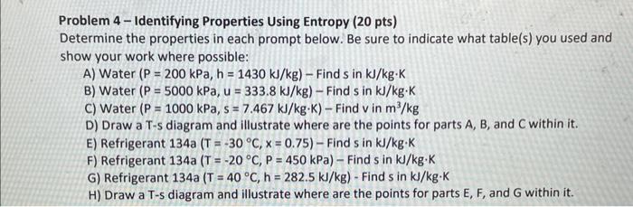 Solved Problem 4 - Identifying Properties Using Entropy ( | Chegg.com