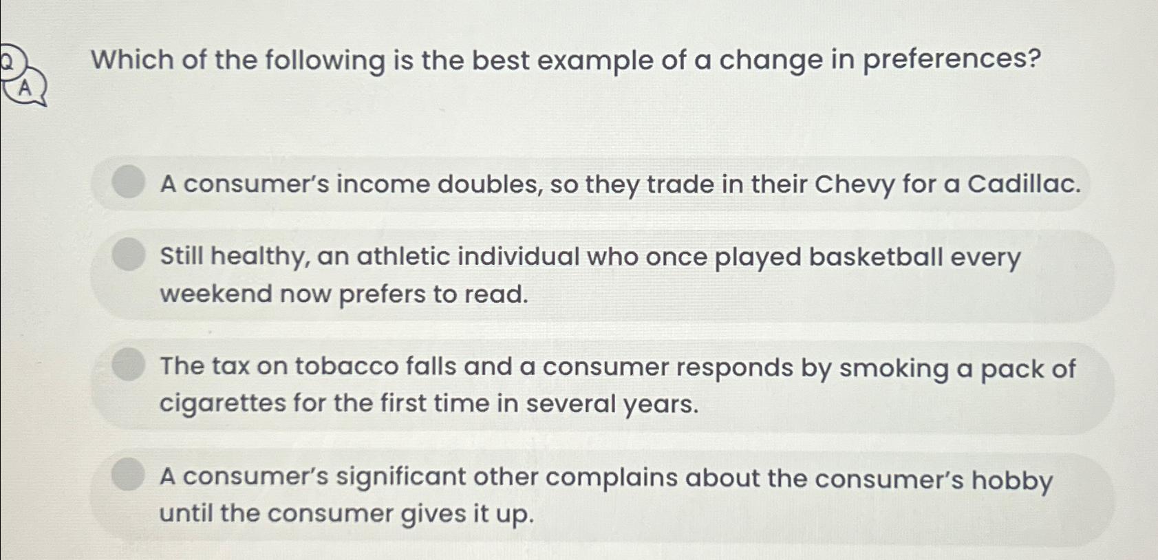 Solved Q Which of the following is the best example of a | Chegg.com