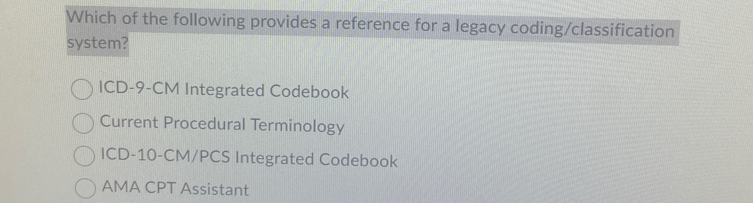 Solved Which of the following provides a reference for a | Chegg.com