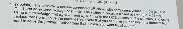 Solved 2. (2 points) Let's consider a serially connected | Chegg.com