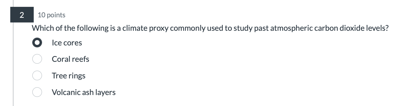 Solved Which of the following is a climate proxy commonly | Chegg.com
