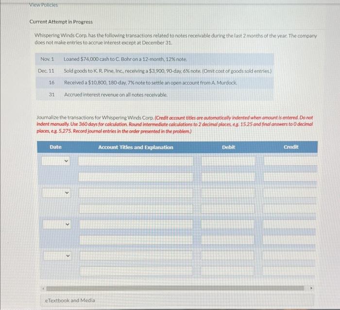Solved Whispering Winds Corp. has the following transactions | Chegg.com