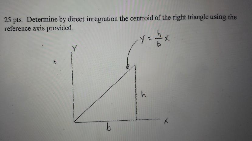 Solved 25 pts. Determine by direct integration the centroid | Chegg.com