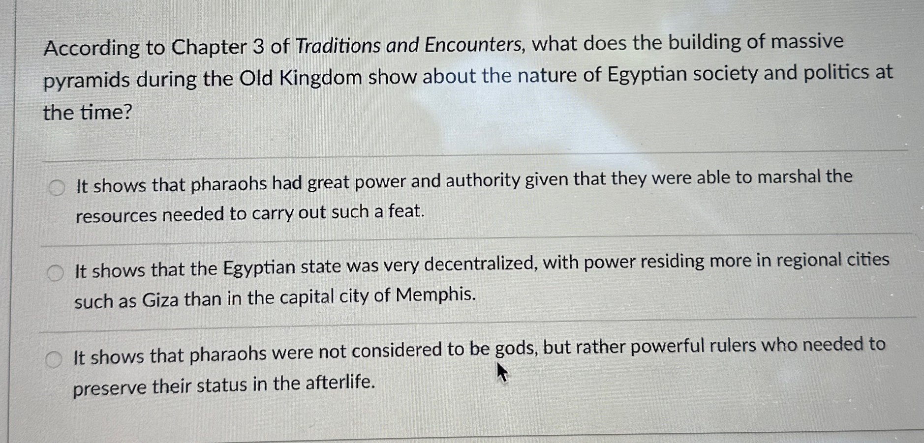 Solved According to Chapter 3 ﻿of Traditions and Encounters, | Chegg.com