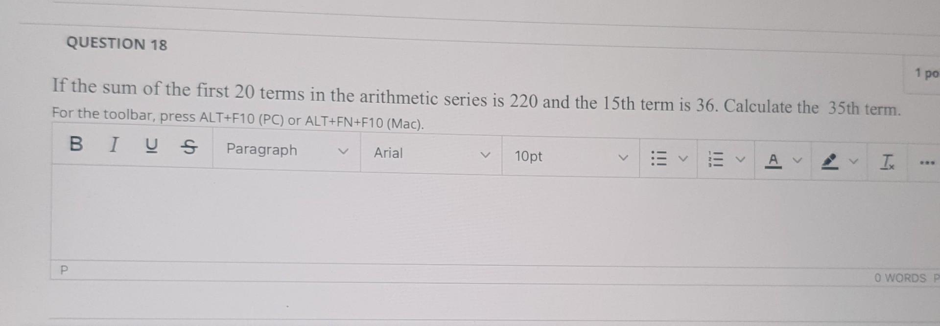 Solved if the sum up of first 20 terms in arithmetic series | Chegg.com