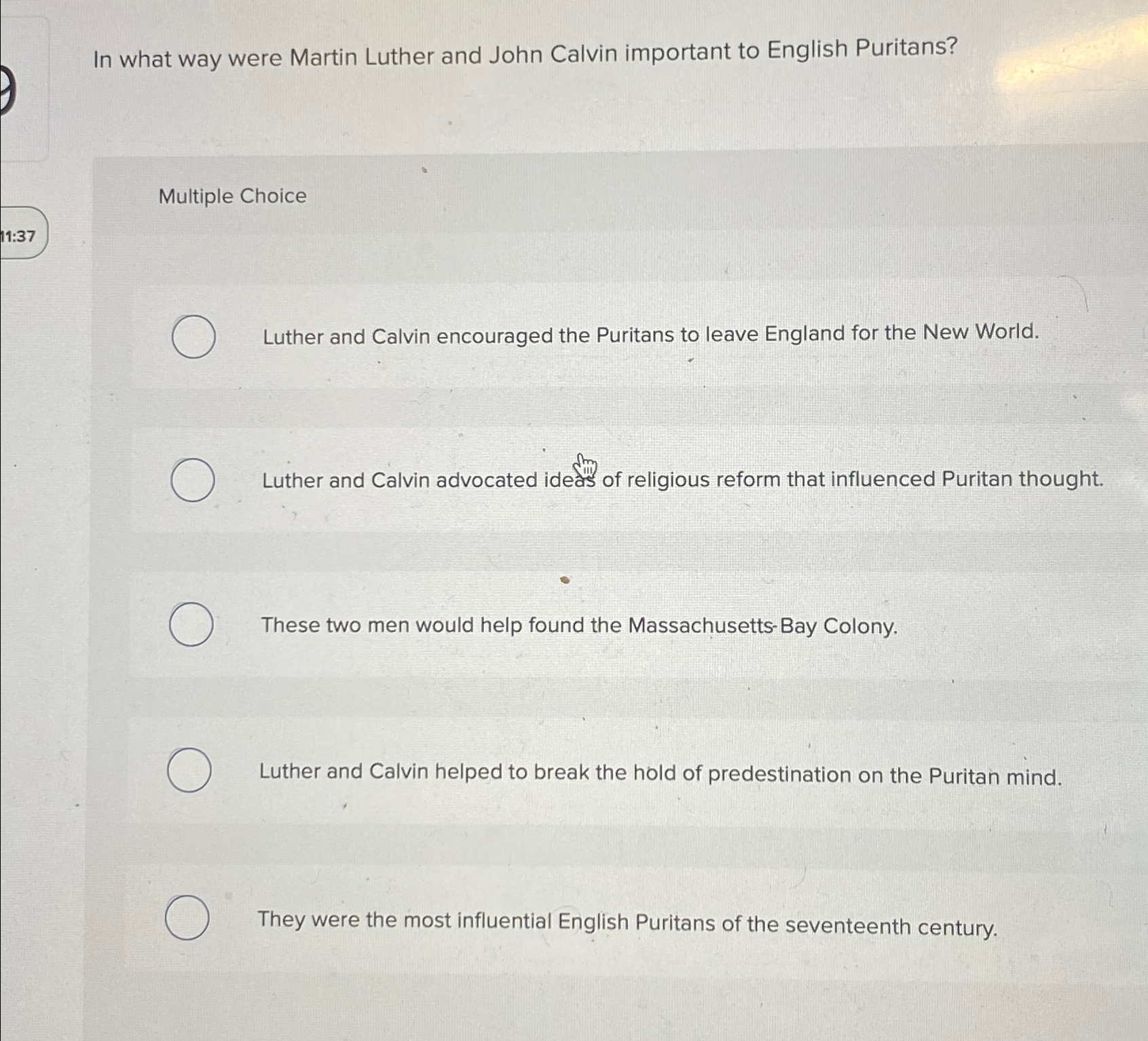 Solved In what way were Martin Luther and John Calvin | Chegg.com