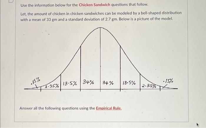 Solved Chicken Sandwich What is the 84th percentile of the | Chegg.com