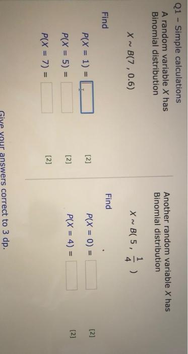 Solved Q1 - Simple calculations A random variable X has | Chegg.com