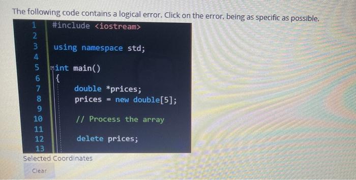 Solved The following code contains a logical error. Click on | Chegg.com