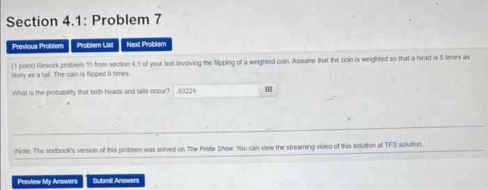 Solved (1 point) Rewotk problem 11 from section 4.1 of your | Chegg.com