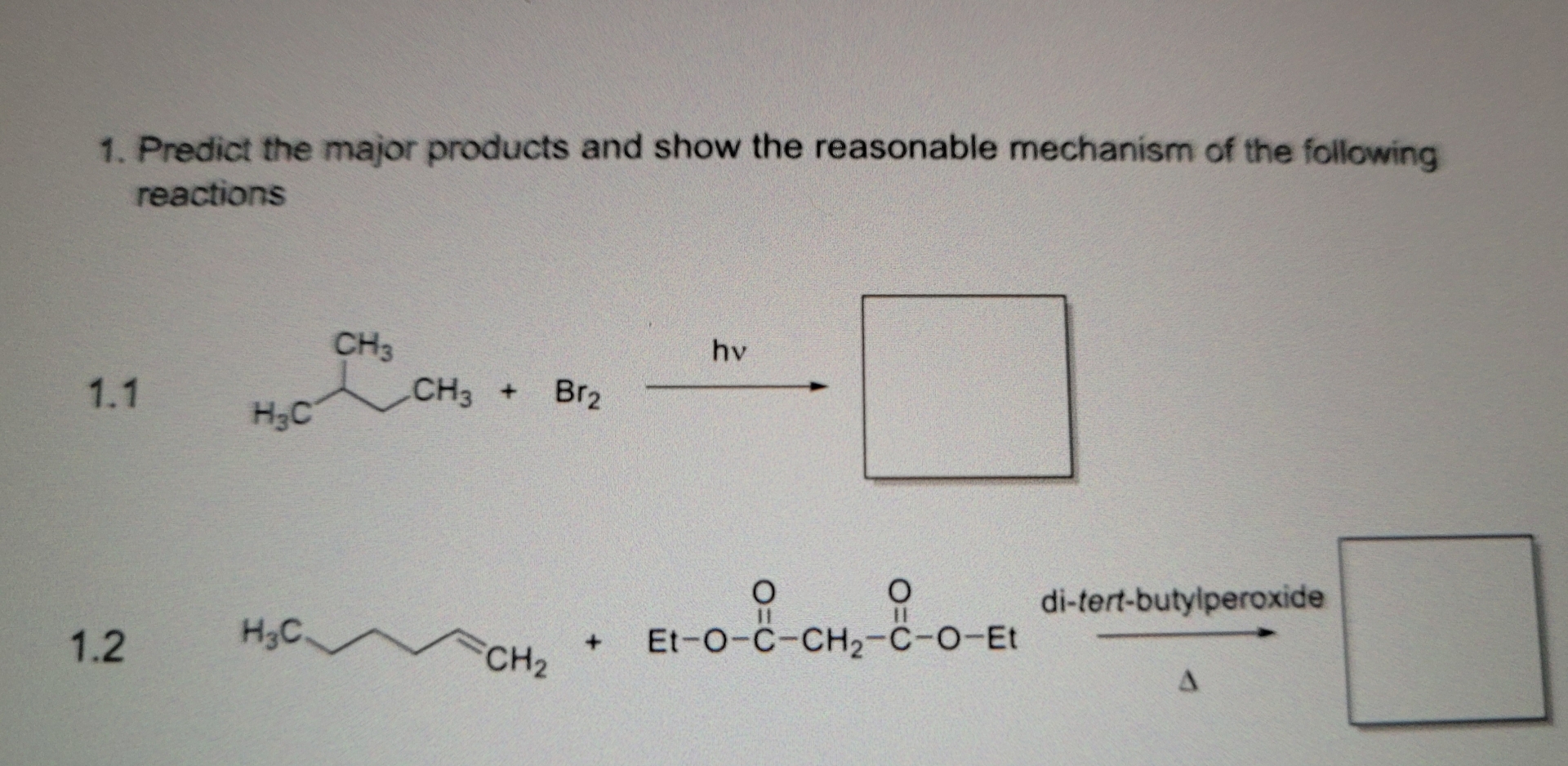 Solved Predict the major products and show the reasonable | Chegg.com