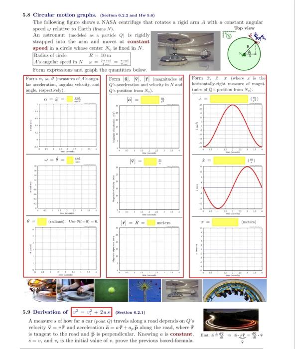 5.8 Circular motion graphs. (Section 6.2.2 and Hw 5.6 | Chegg.com