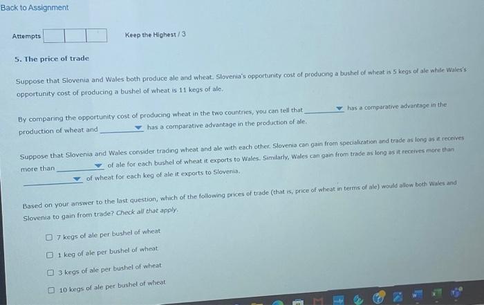 Solved 5. The price of trade Suppose that Slovenia and Wales | Chegg.com