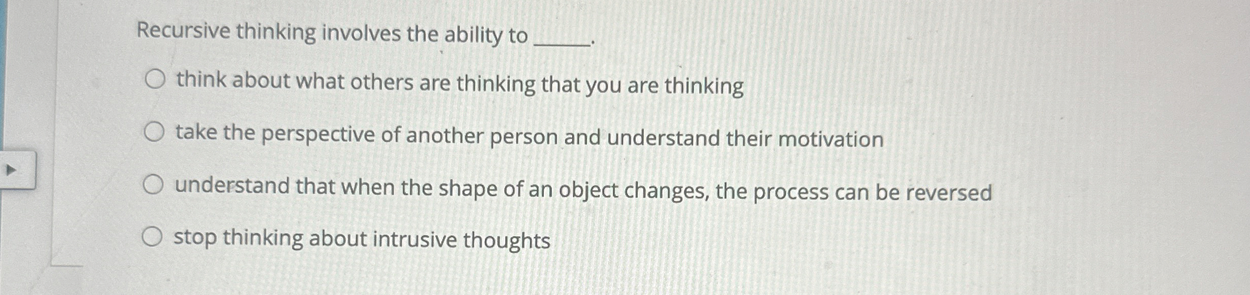 Solved Recursive thinking involves the ability to think | Chegg.com